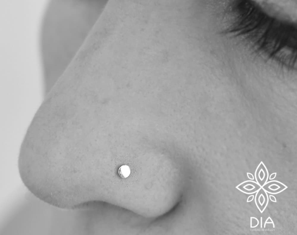 Silver Flat Top Dot Nose Stud