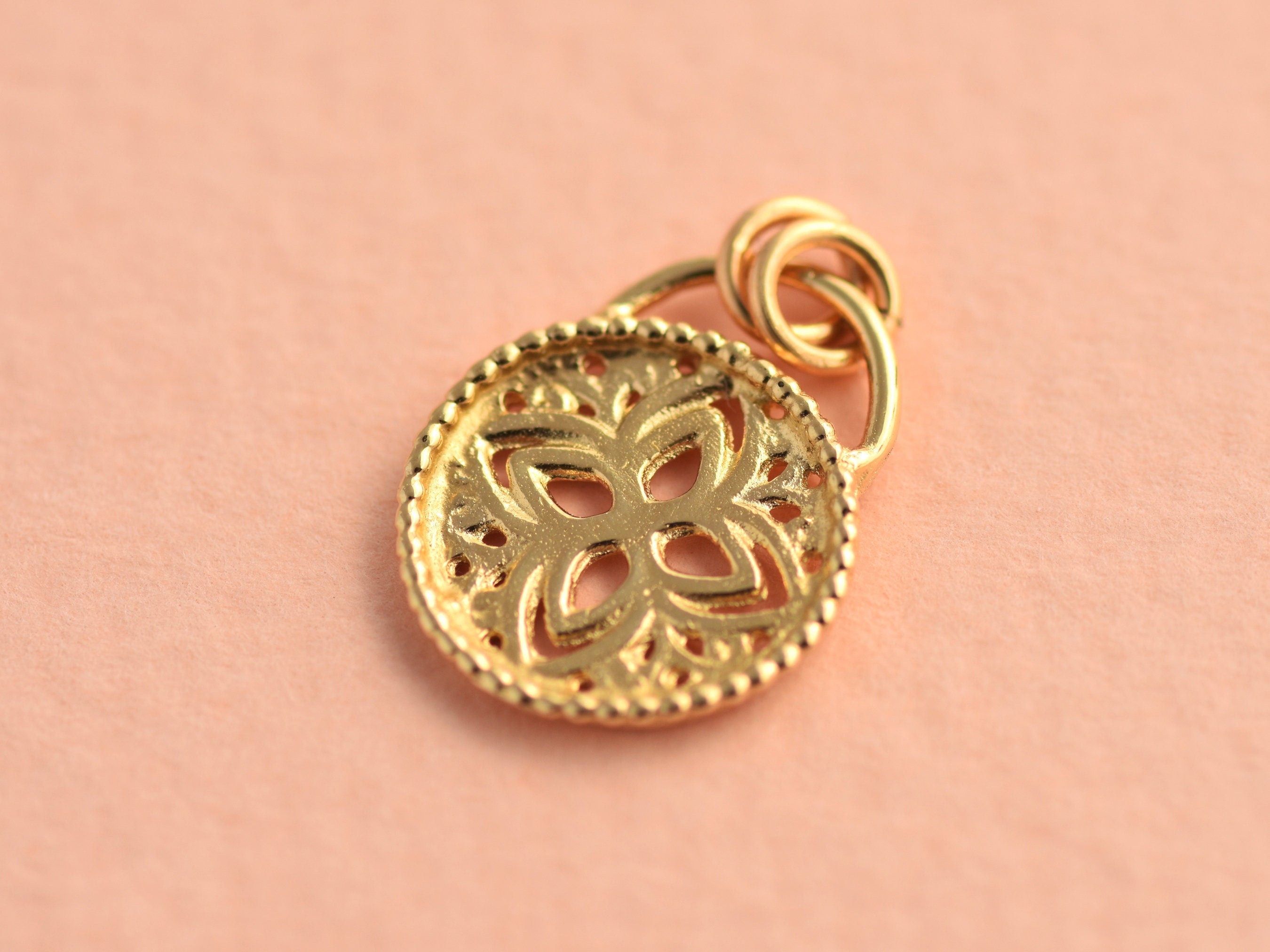 14k Gold Mandala Coin Pendant – DiaStudio